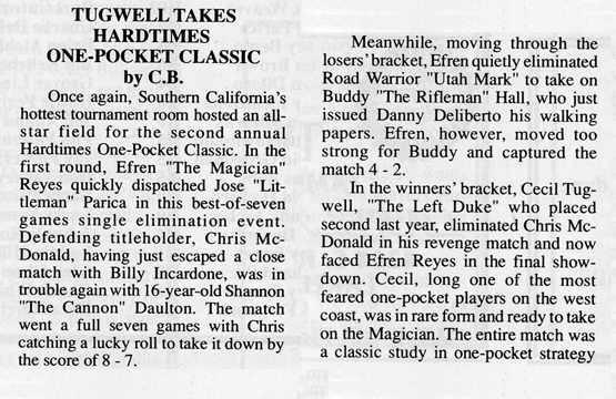 Rack’em up with Cecil ‘The Left Duke’ Tugwell