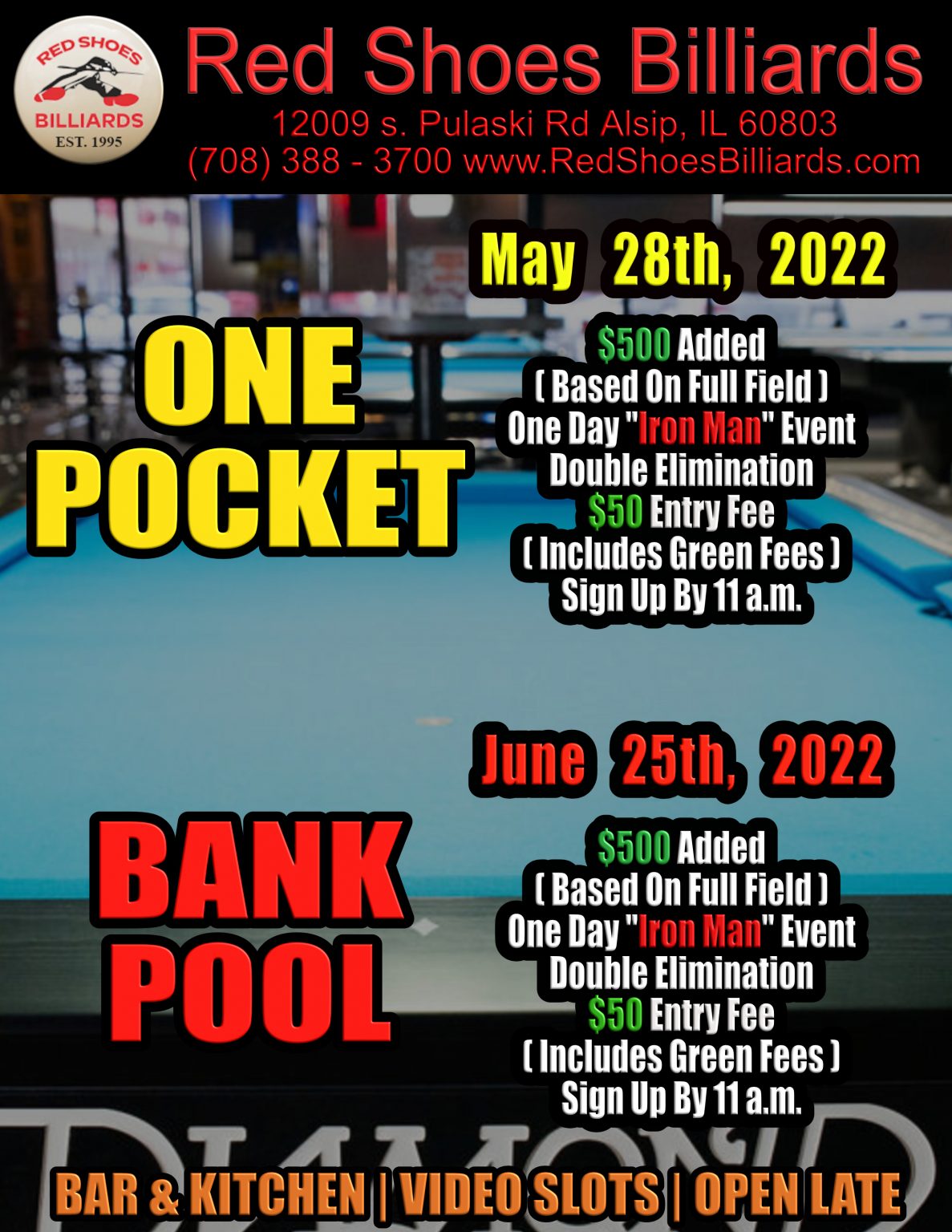 Bank Pool Tournament @ Red Shoes Billiards
