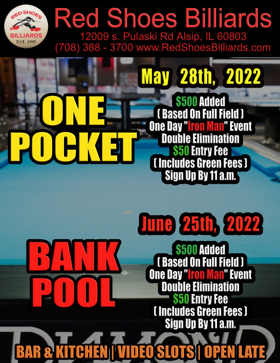Bank Pool Tournament @ Red Shoes Billiards